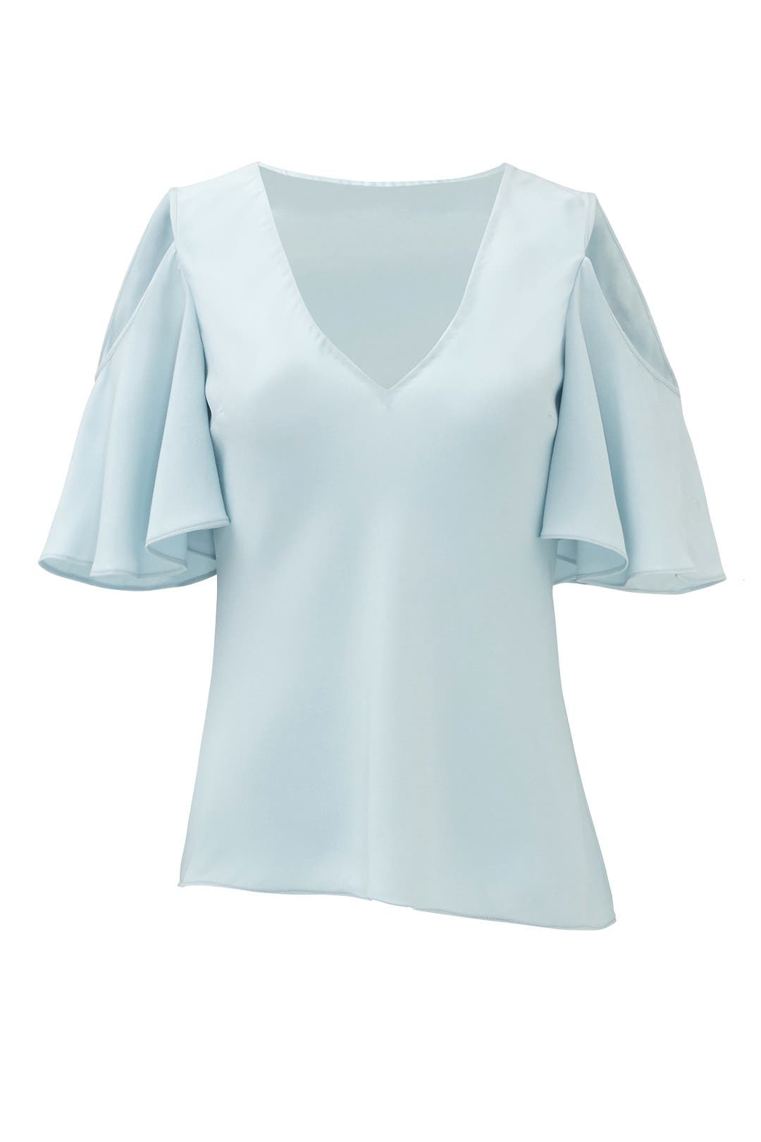 Powder Blue Open Shoulder Blouse by DEREK LAM for $134 | Rent the Runway