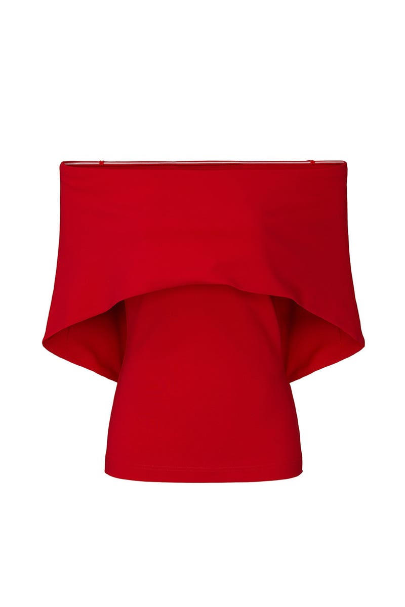 Red Structured Cape Top by Nicole Miller | Rent the Runway