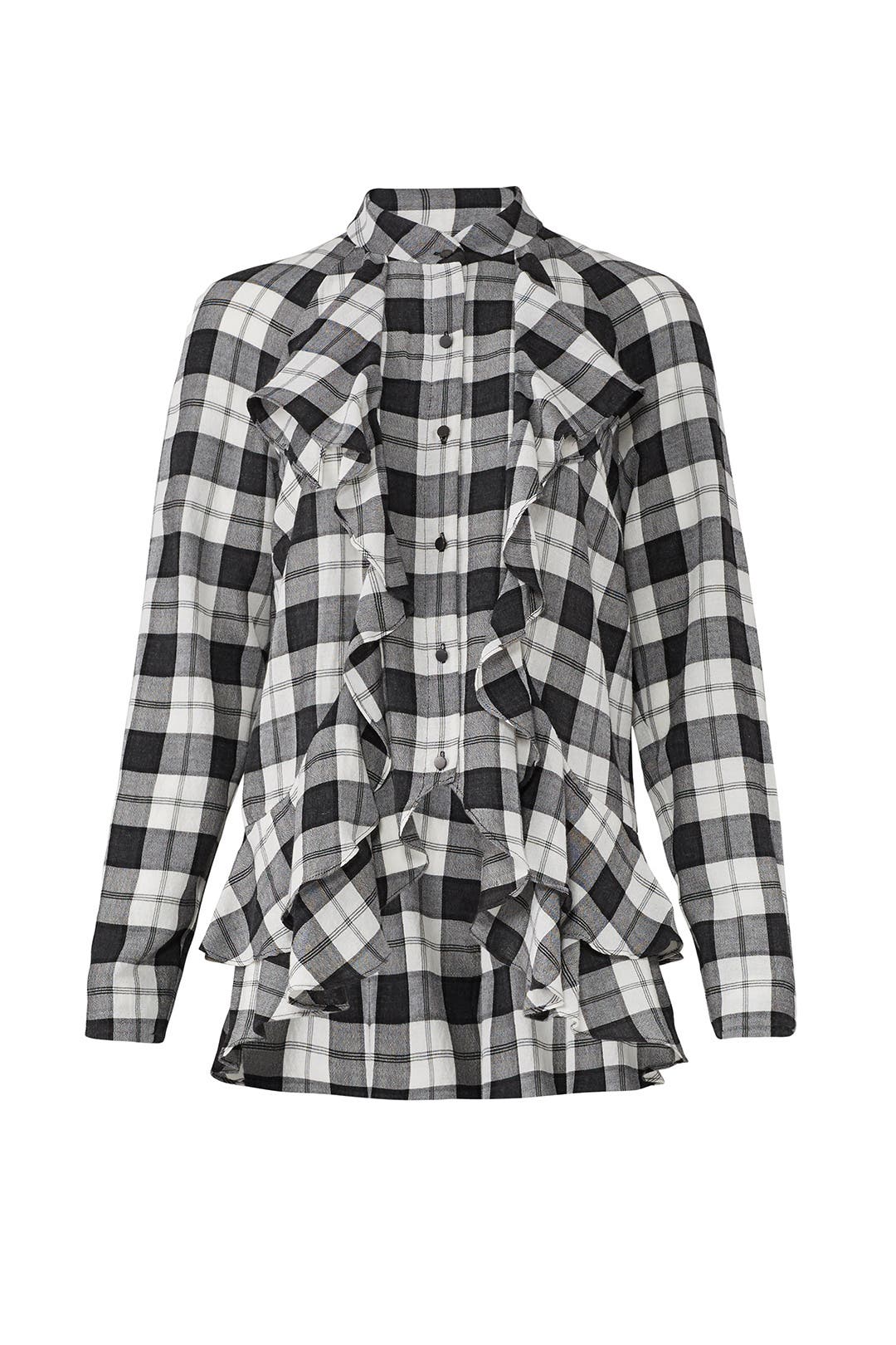 Plaid Ruffle Shirt by Nicole Miller for $68 | Rent the Runway