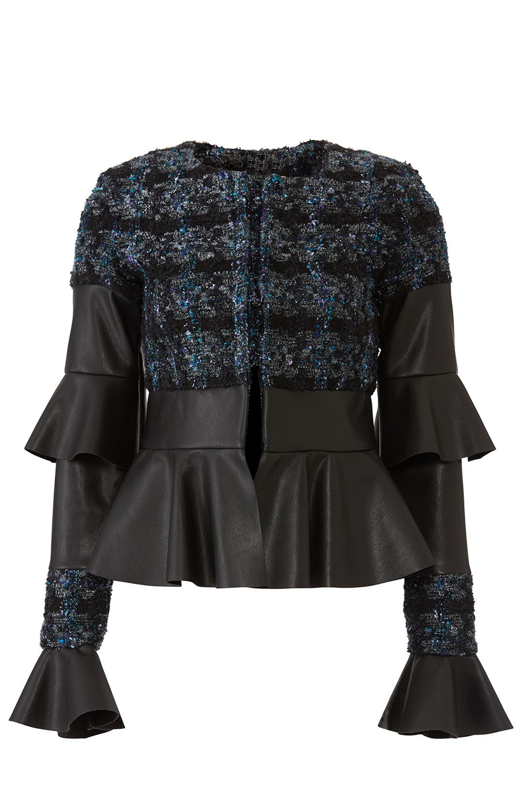 Ohio Faux Leather Tweed Jacket by Deborah Lyons for $161 | Rent the Runway