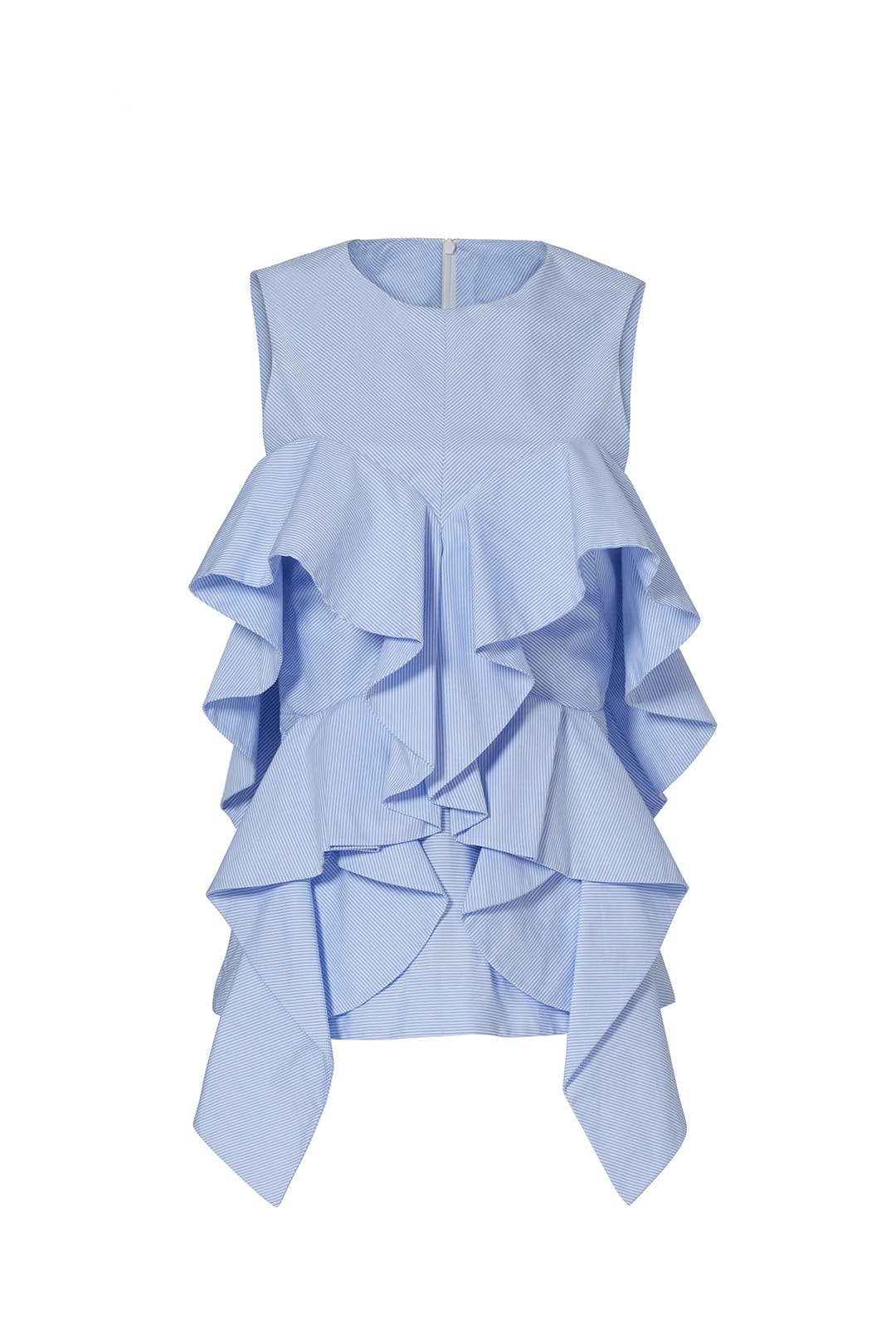 Blue Rowe Ruffle Top by Acler for $34 | Rent the Runway