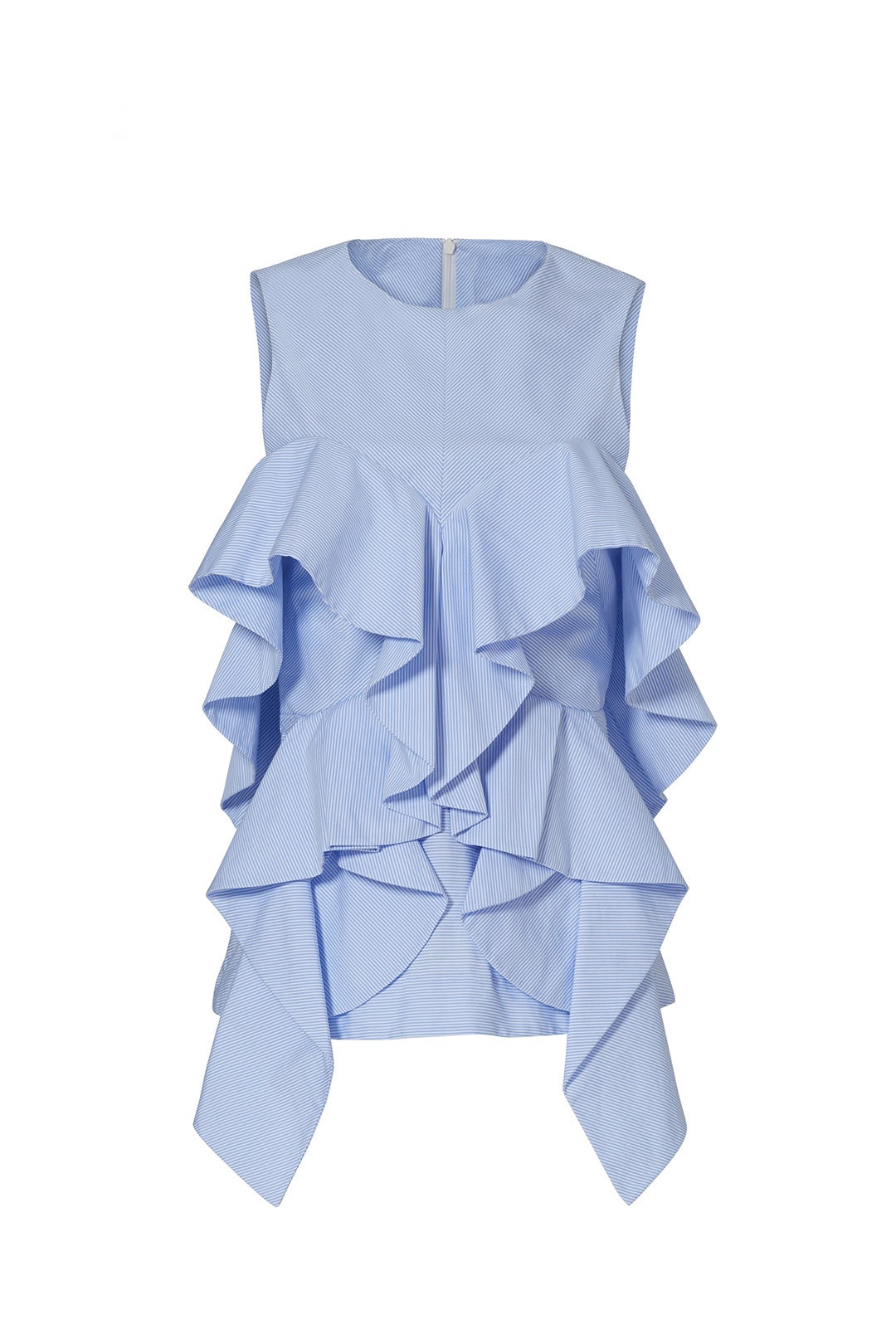 Blue Rowe Ruffle Top by Acler | Rent the Runway
