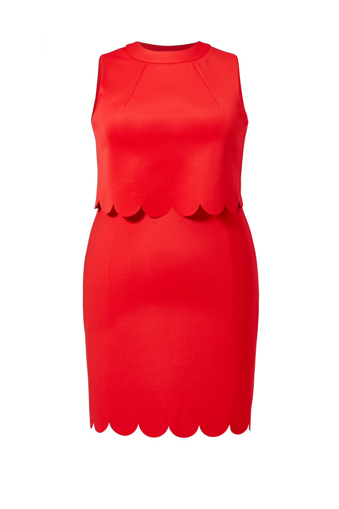 Red Scalloped Overlay Dress by ELOQUII for $29 | Rent the Runway