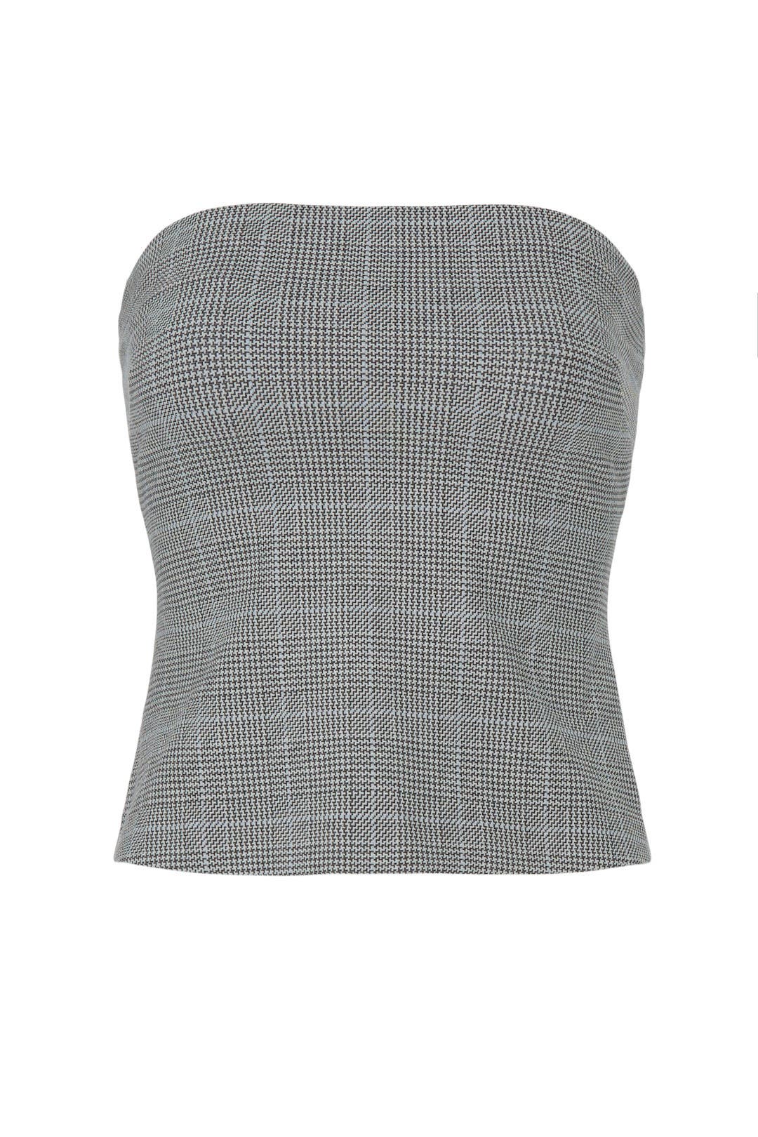 Grey Plaid Tube Top by Rosetta Getty for $120 | Rent the Runway