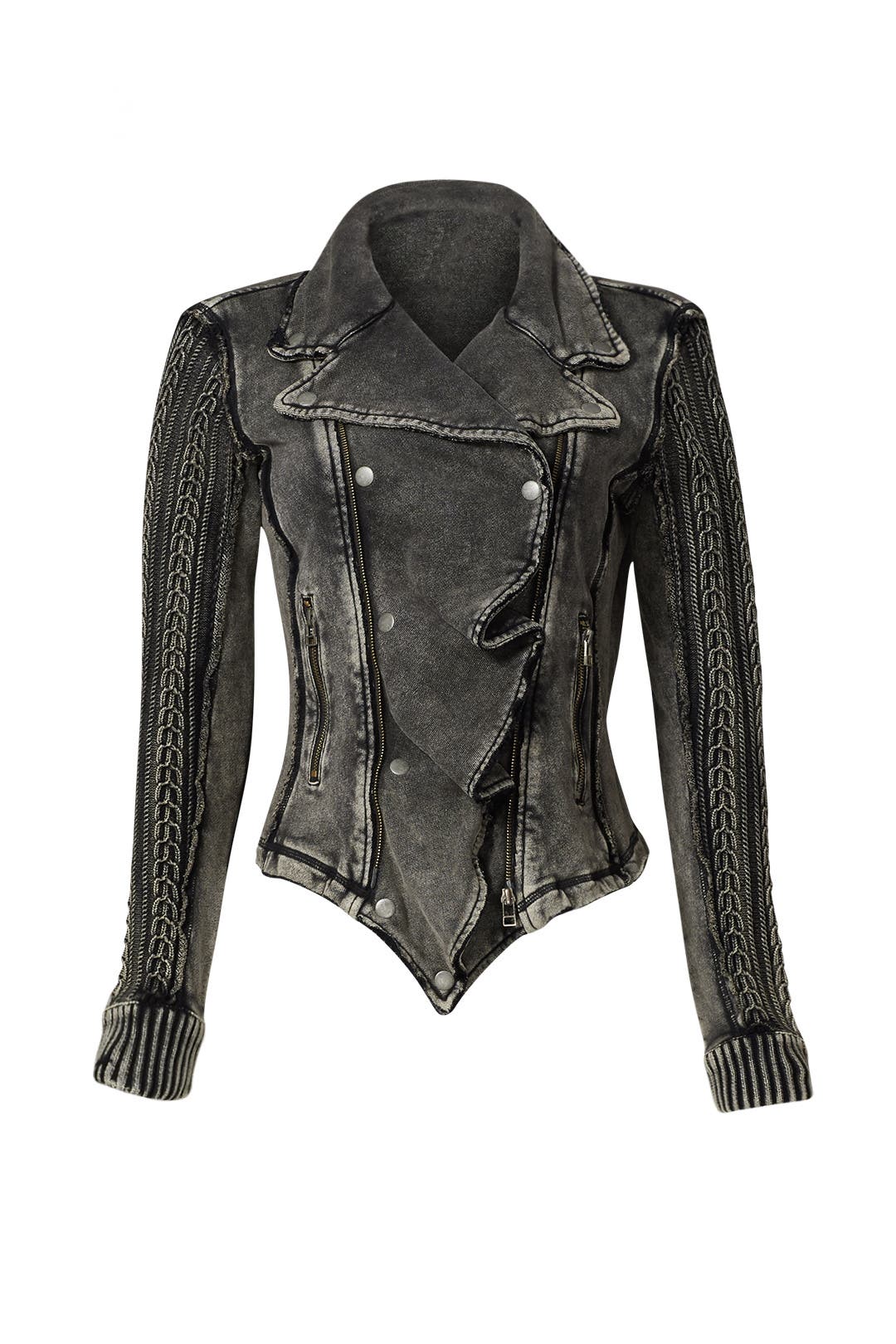 Cable Knit Moto Jacket by Free People for $35 | Rent the Runway