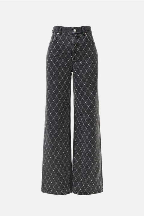 Column Jeans With Diamond Stitching by LE JEAN | Rent the Runway