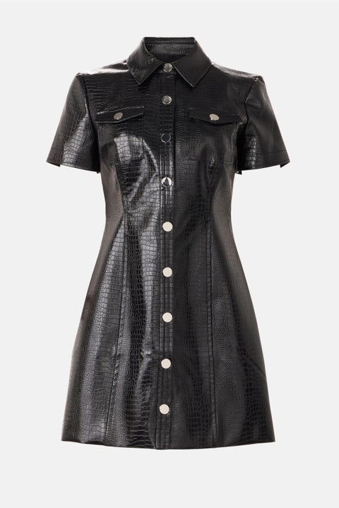 Short Sleeve Faux Leather Dress by Toccin | Rent the Runway