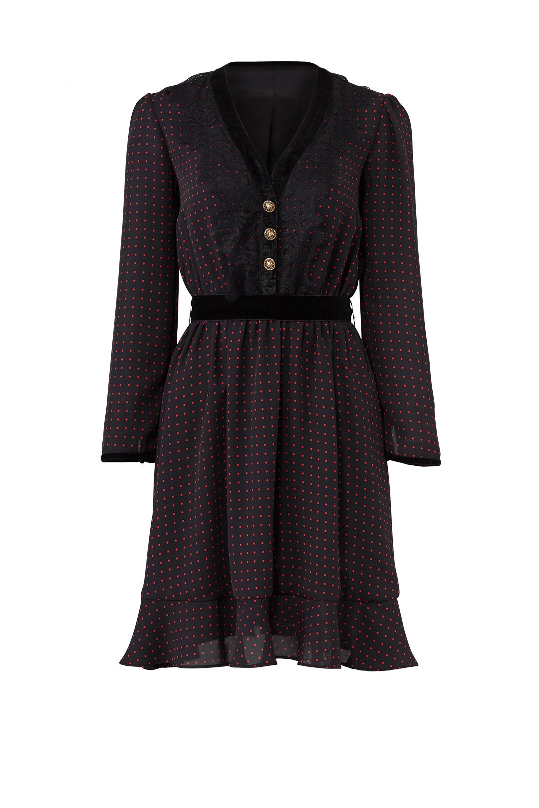 Dot Long Sleeve Dress by The Kooples | Rent the Runway