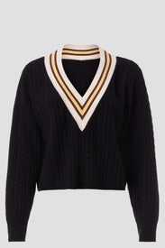 Navy V-Neck Sweater by Sandro | Rent the Runway