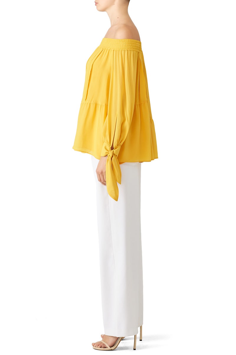 Yellow Off Shoulder Top by DEREK LAM | Rent the Runway