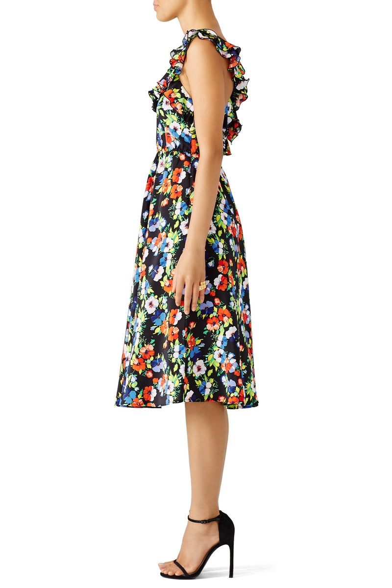 Bright Floral Ruffle Dress by MSGM | Rent the Runway