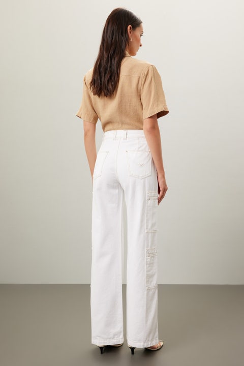 High-Rise Welt Pocket Cargo Wide Leg Jean by Hudson | Rent the Runway