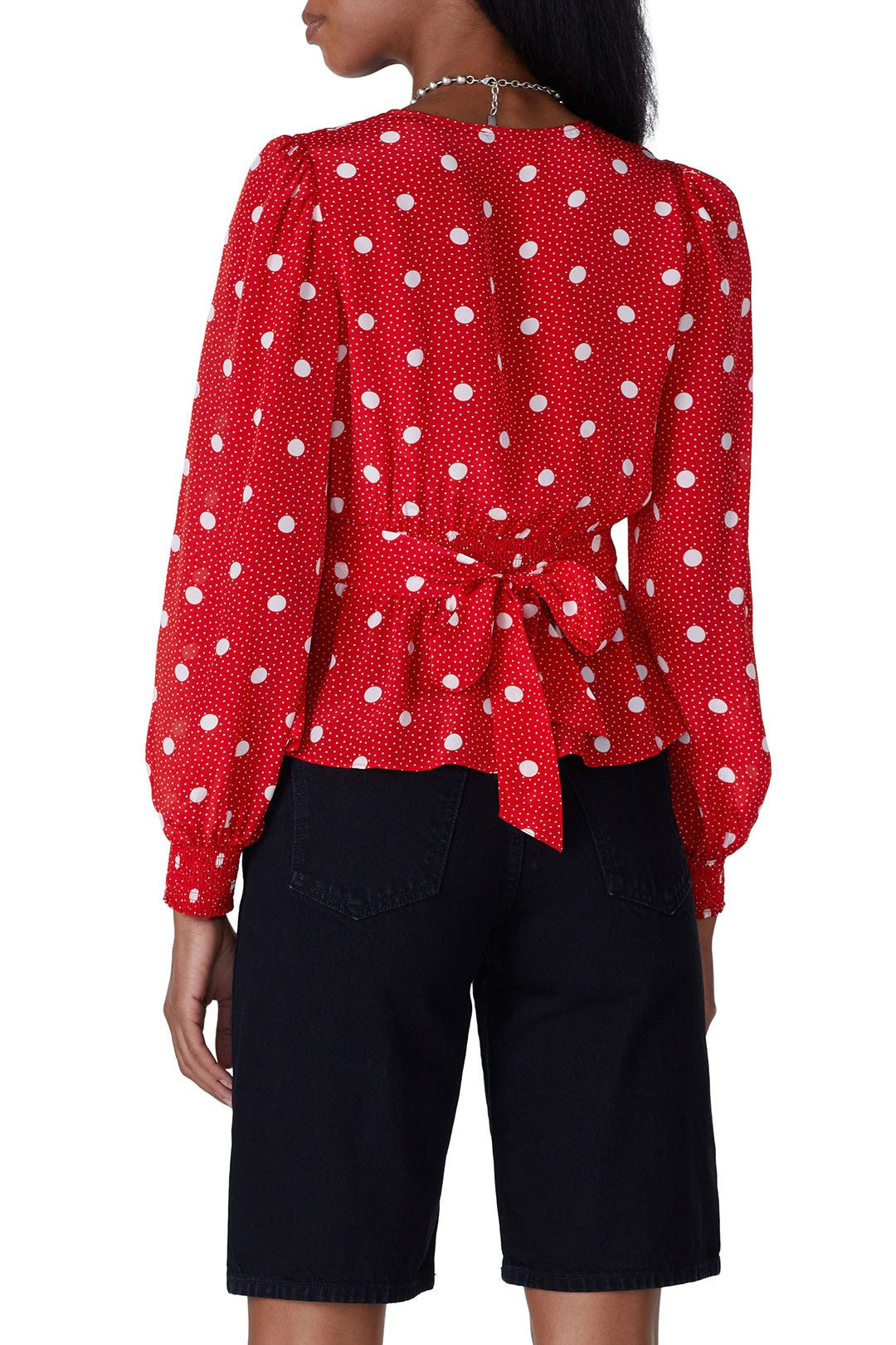 Printed Red Smocked Top by The Kooples | Rent the Runway