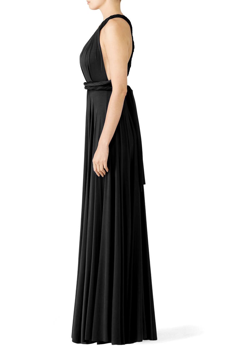 Black Classic Convertible Gown by twobirds | Rent the Runway