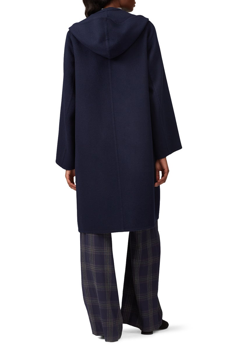 Navy Hooded Coat by VINCE. | Rent the Runway