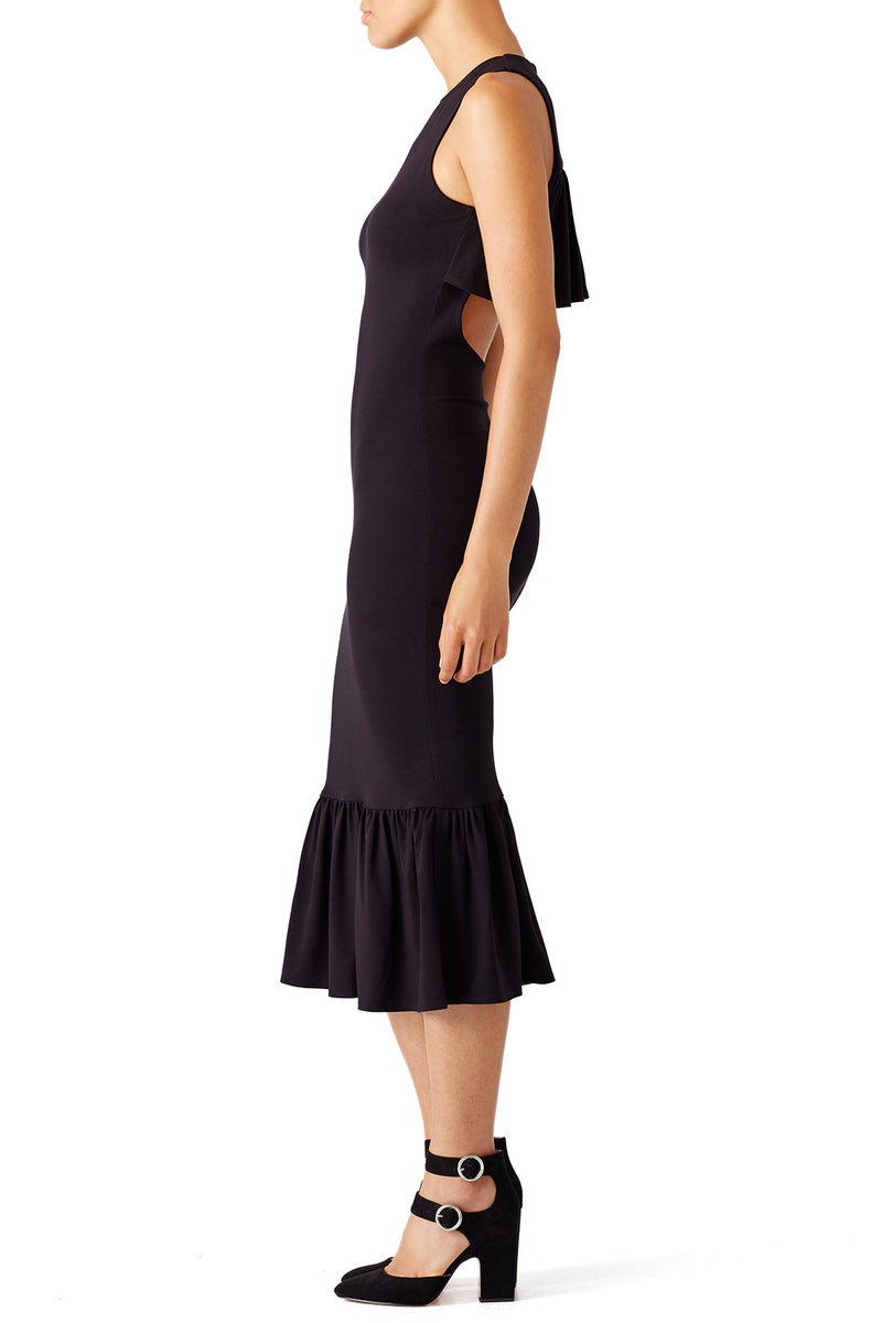 Black Ruffle Hem Dress by twenty | Rent the Runway