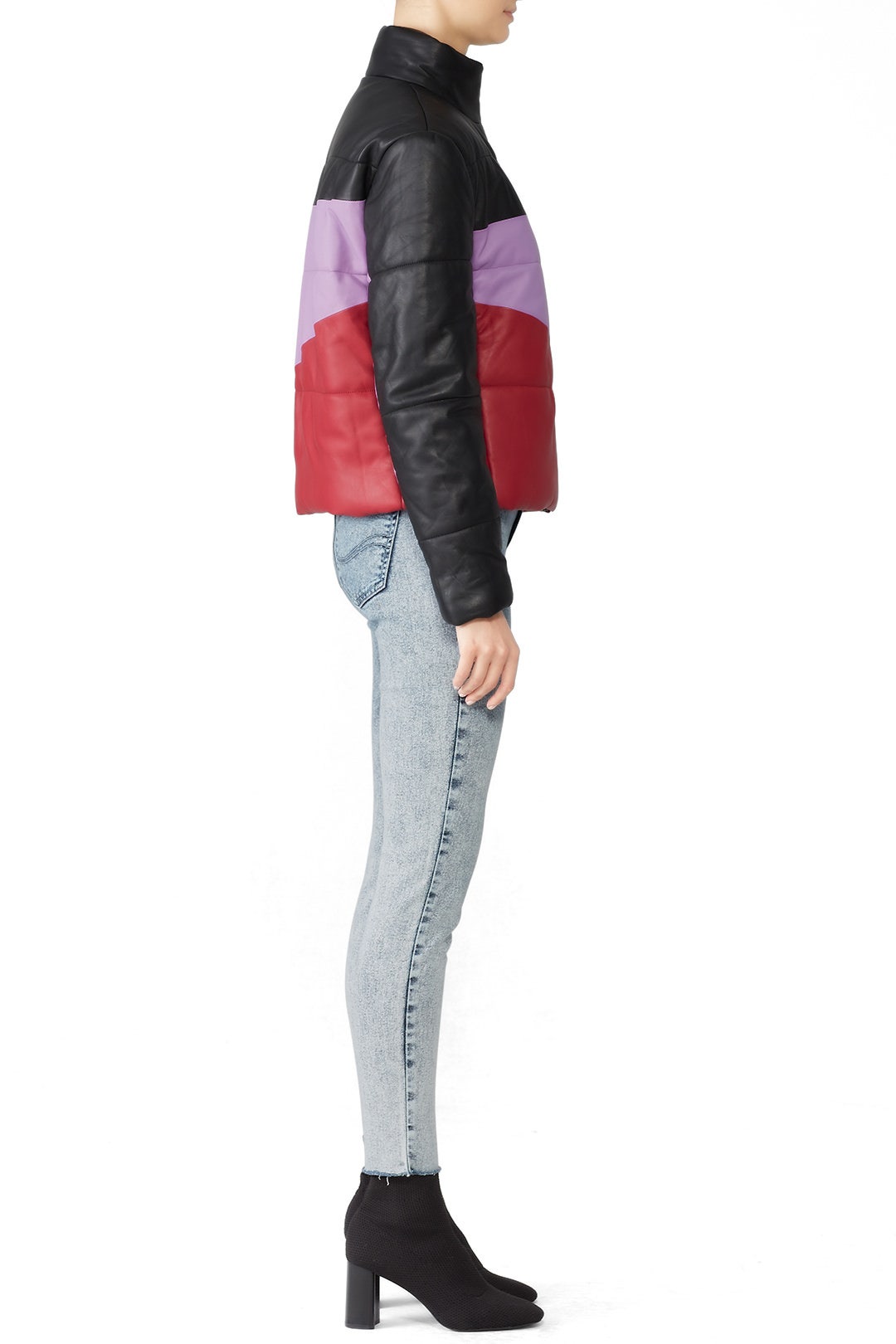 Sharpe Leather Combo Jacket by VEDA | Rent the Runway