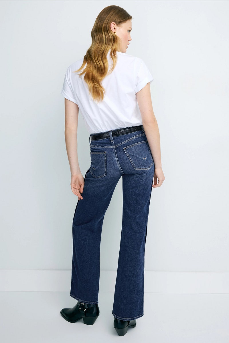 Rosie High Rise Wide Leg Jean With Snaps by Hudson | Rent the Runway