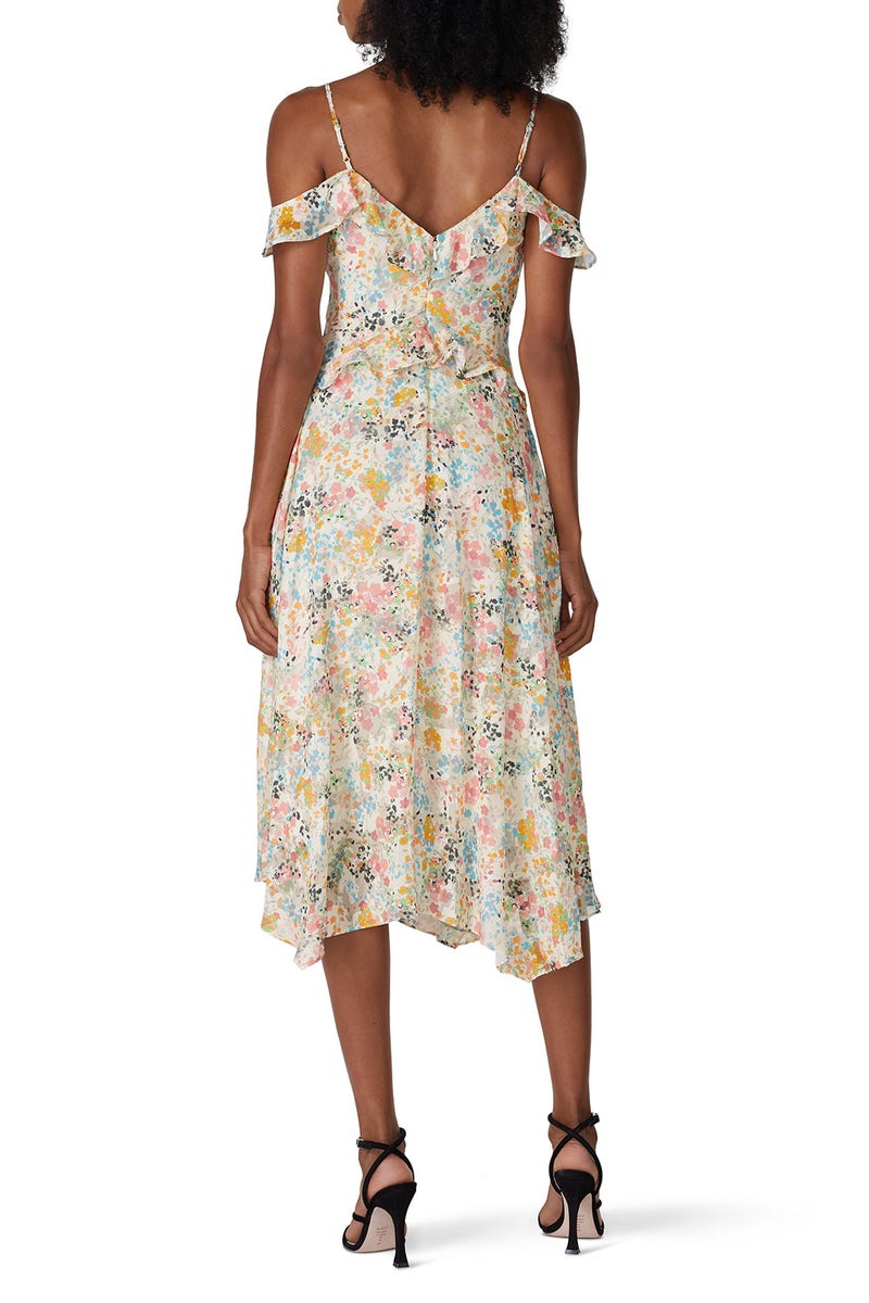 Floral Ruffle Chiffon Midi Dress by Rachel Rachel Roy | Rent the Runway