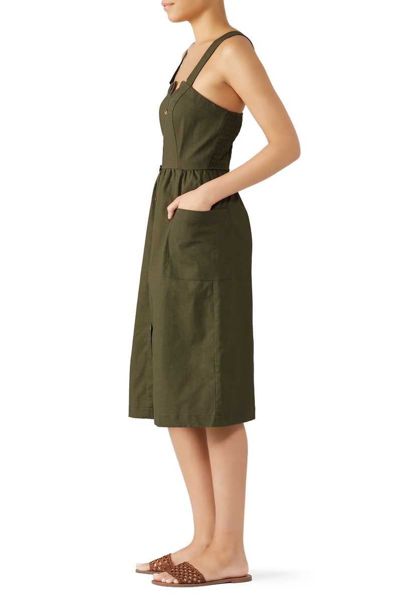 Green Button Front Dress by Moon River | Rent the Runway