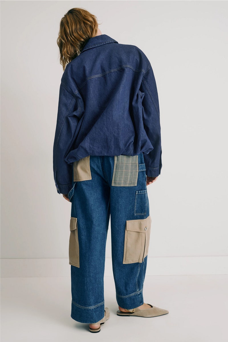 Gathered Bubble Hem Denim Jacket by 7 For All Mankind | Rent the Runway