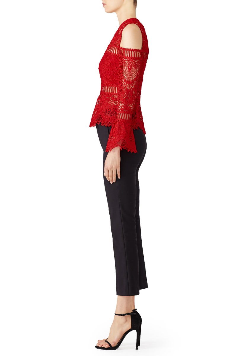 Red Dillon Blouse by Saylor | Rent the Runway