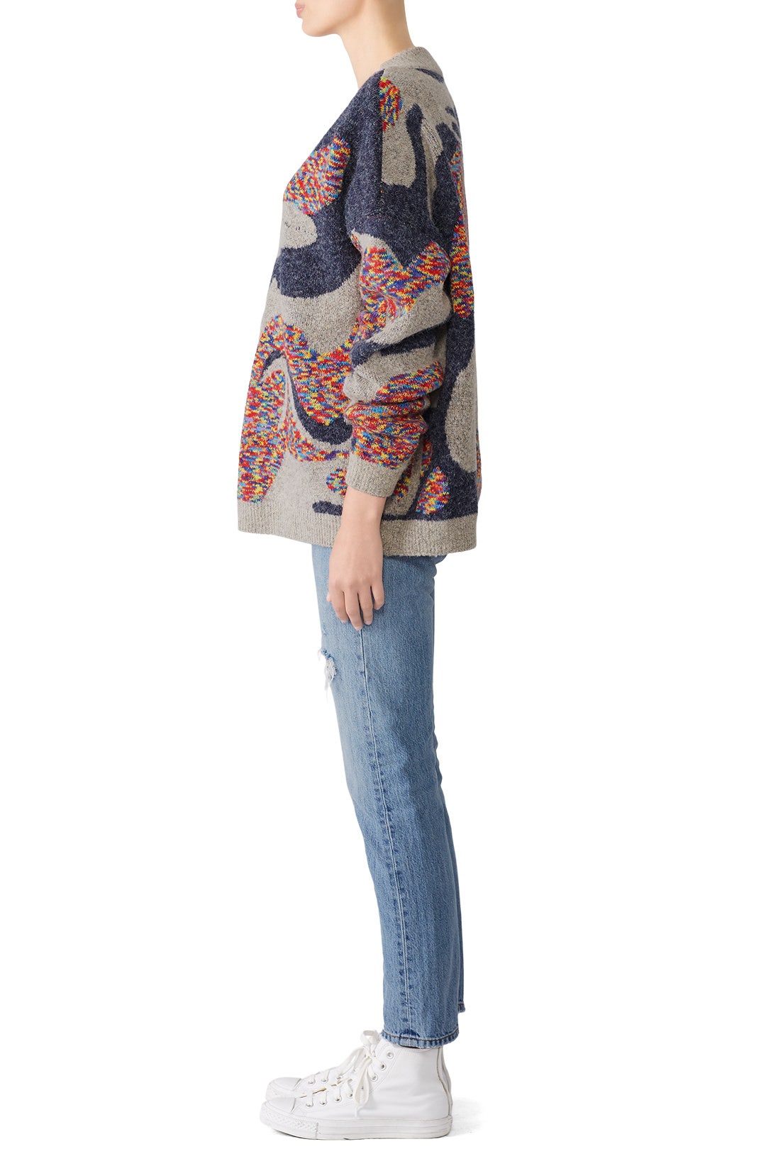 Abstract Printed Knit Sweater by J.O.A. | Rent the Runway