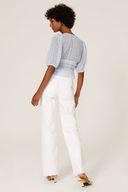 Sheer Puff Sleeve Blouse by Louna | Rent the Runway