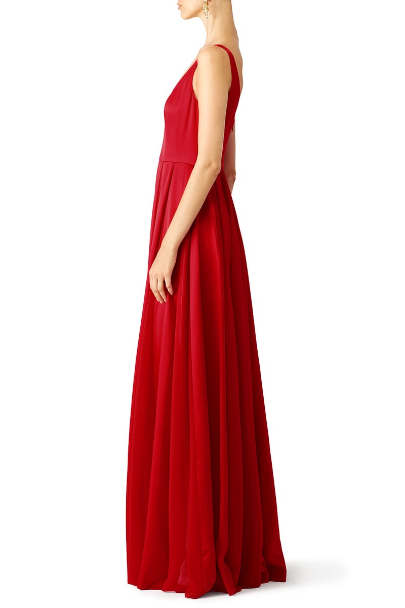 Red Meaghan Gown by HALSTON | Rent the Runway