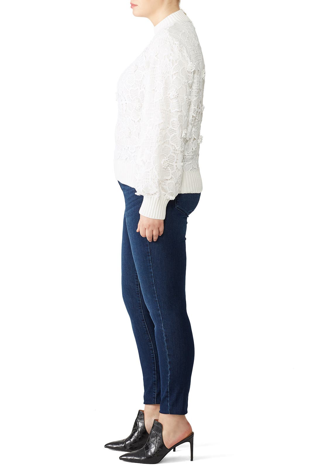 White Lace Sweater by Badgley Mischka | Rent the Runway