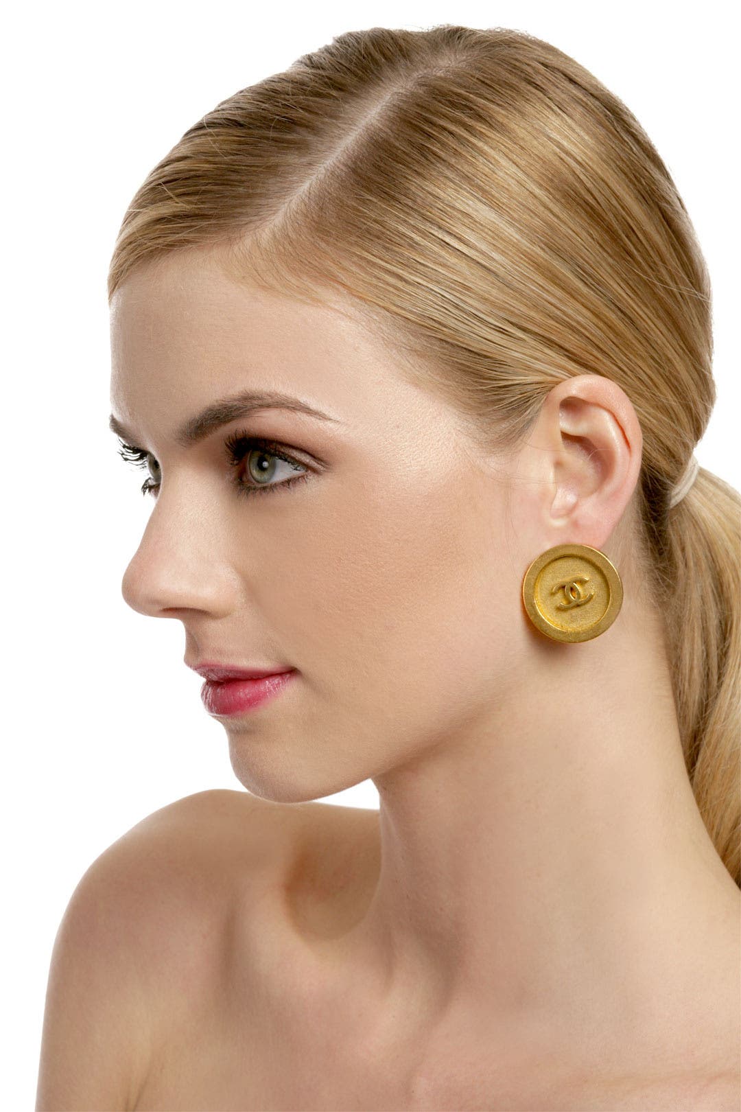Vintage chanel stud earrings store